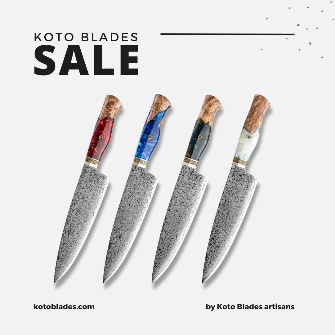 Nami Damascus Steel 4 Piece Chef Knife Set Koto Blades Nami Damascus Steel 4 Piece Chef Knife Set Koto Blades